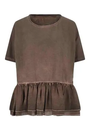 UMA WANG UMA WANG Short Sleeve Peplum Top