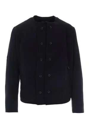 Y3 Collarless Double-breasted Jacket - Black