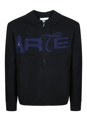 ARTE ARTE Zip-Up Cardigan With Logo