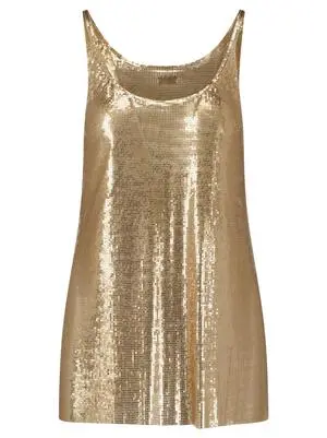 Rabanne Metallic Mesh Mini Dress - Gold