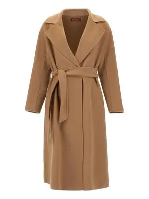 Max Mara MAX MARA STUDIO Long Belted Wrap Coat Cammello