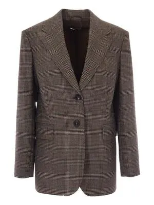 MAX MARA MAX MARA STUDIO Plaid Single-Breasted Blazer