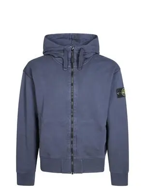 Stone Island STONE ISLAND Hooded Full Zip Sweater Blu