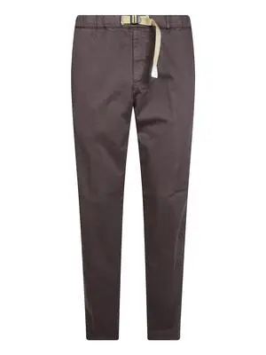 WHITE SAND Gabardine Stretch Trousers - Marrone