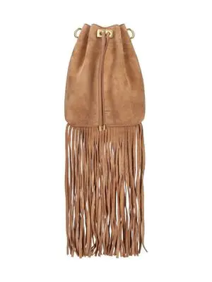 JIMMY CHOO Jimmy Choo Suede Fringe Bucket Bag