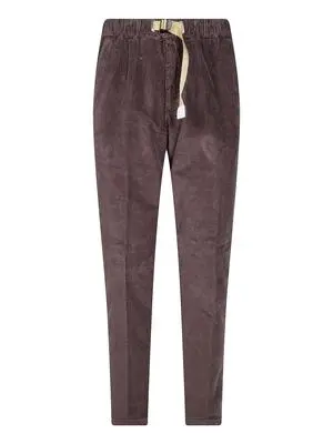 WHITE SAND Corduroy Tailored Trousers With Drawstring Waist - Marrone