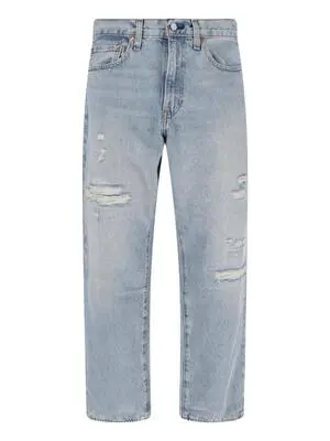 LEVI'S STRAUSS Distressed Straight-leg Jeans - Light Blue