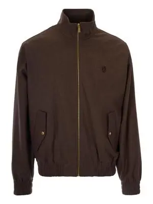 Drole De Monsieur Embroidered Logo Zip-up Bomber Jacket - Light Brown