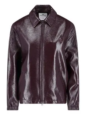 COURREGES Shiny Zip-up Jacket - Red