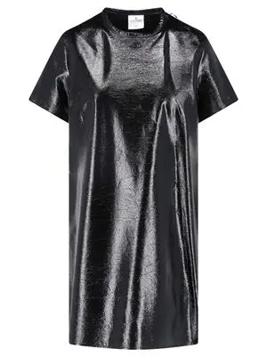 COURREGES COURRÈGES Shiny Finish Crewneck Shift Dress