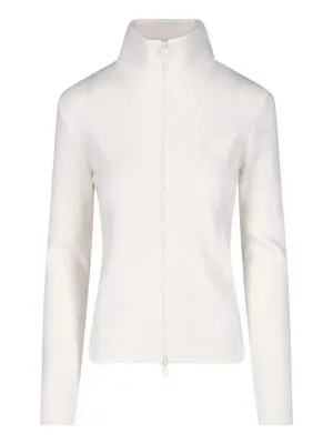COURREGES Zip-front High Neck Sweater - White