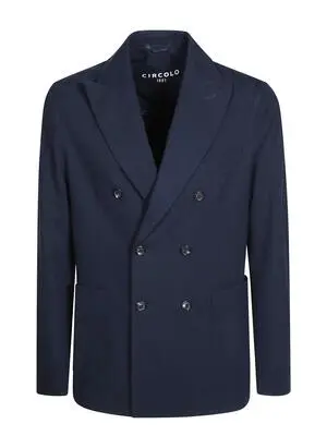 CIRCOLO 1901 Double Breasted Cotton Blend Blazer - Blu
