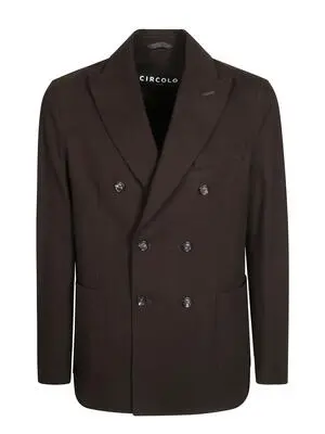 CIRCOLO 1901 Double Breasted Cotton Blend Blazer - Marrone