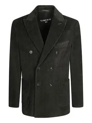 CIRCOLO 1901 Double Breasted Cotton-blend Velvet Blazer - Marrone