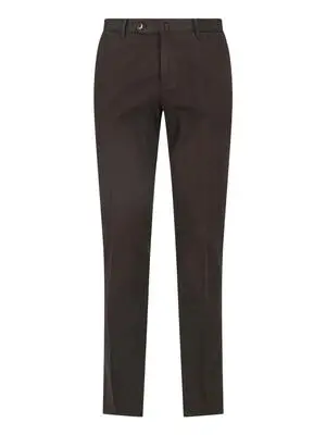 PT TORINO Slim Fit Cotton Stretch Trousers - Brown