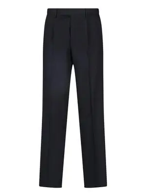 PT TORINO Tailored Pleated Wool-blend Trousers - Black