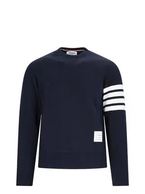 Thom Browne Thom Browne Men's Striped Sleeve Crewneck Sweatshirt Blue