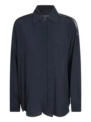 DONDUP DONDUP Oversized Silk-Blend Crepe De Chine Shirt Nero