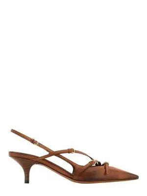 Miu Miu Miu Miu Leather Slingback Pumps Camel