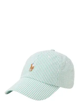 Ralph Lauren Striped Baseball Cap With Embroidered Logo - Green