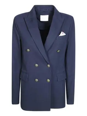 CIRCOLO 1901 Double Breasted Slim Fit Blazer - Blu