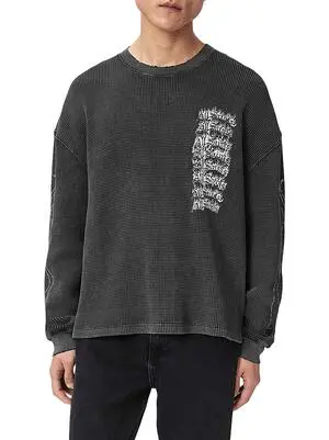 ALLSAINTS Incendo Long Sleeve Crewneck Tee - Washed Black