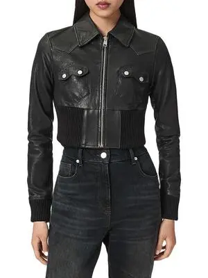 ALLSAINTS Lena Leather Jacket - Black