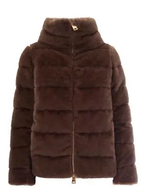 Herno Faux Fur Puffer Jacket - Fondente