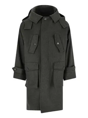Caruso Wool Hooded Field Coat - Green