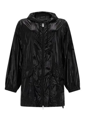 HERNO LAMINAR Hooded Lightweight Windbreaker Jacket With Glossy Finish