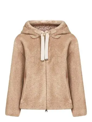 Herno Hooded Faux Fur Zip Jacket - Chantilly