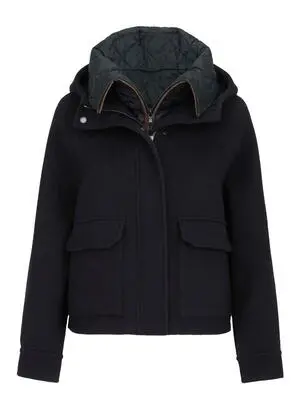 Brunello Cucinelli Wool And Cashmere Jacket With Removable Inner Vest - Blue