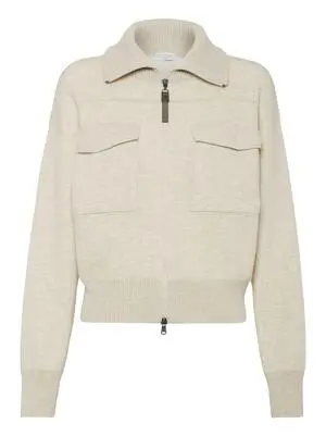 BRUNELLO CUCINELLI Brunello Cucinelli Cashmere Zip-Up Cardigan