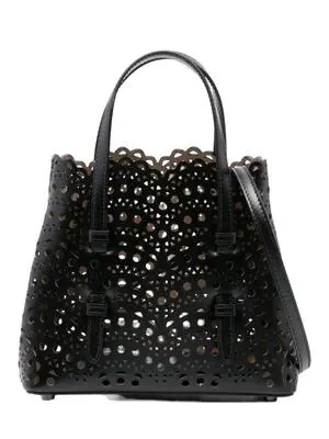 Alaïa Mina 20 Laser-cut Leather Tote - Black