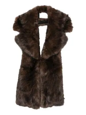 Apparis Mia Faux Fur Vest - Brown