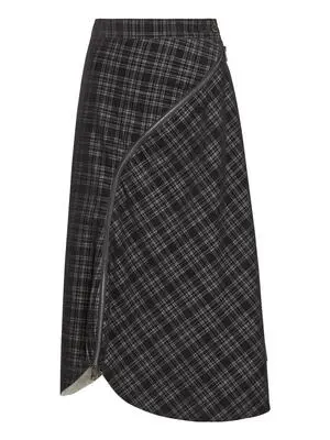 VIVIENNE WESTWOOD Plaid Cotton Midi Skirt - Grey