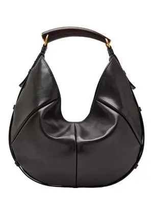 Saint Laurent Mombasa Medium Leather Shoulder Bag - Chocolate
