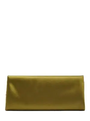 Saint Laurent Evening Satin Clutch - Khaki