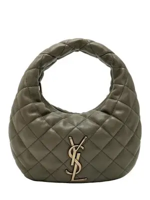 Saint Laurent Icare Mini Quilted Leather Top Handle Bag - Khaki