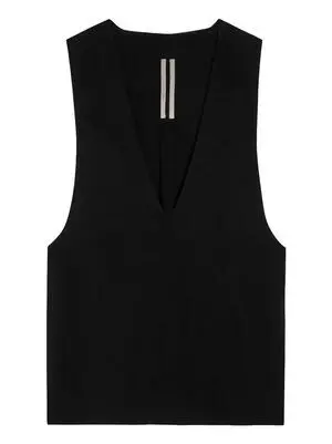 Rick Owens V-neck Sleeveless Sweater - Black