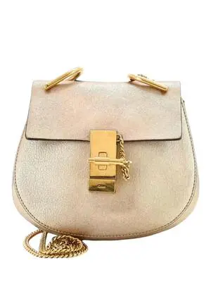 Chloé Drew Leather Mini Crossbody Bag - Gold