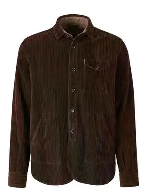 NINE:INTHE:MORNING Corduroy-texture Button-up Jacket Brown