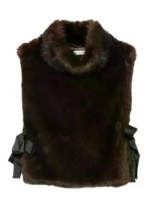 Liviana Conti Faux-fur Side-tie Vest - Brown