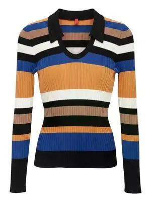Isaia Isaia Striped Ribbed Sweater Blue