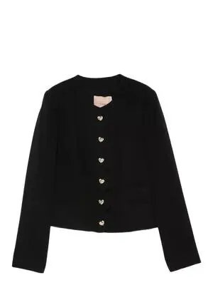 TWINSET Heart-button Scalloped Jacket - Black