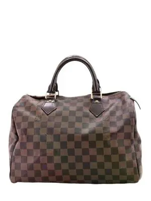 LOUIS VUITTON Speedy Handbag Damier 30 Satchel - Brown