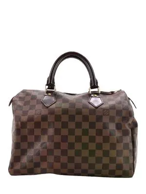 LOUIS VUITTON Speedy Handbag Damier 30 Satchel - Brown
