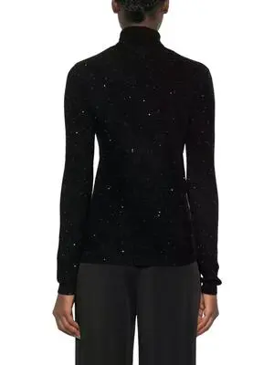 Fabiana Filippi Sequin Embellished Turtleneck Sweater - Black