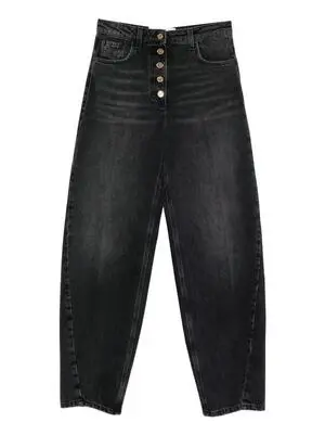 Elisabetta Franchi Button-up Faded Effect Jeans - Black