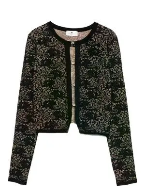 ELISABETTA FRANCHI Elisabetta Franchi Lace Pattern Logo Plaque Sweater